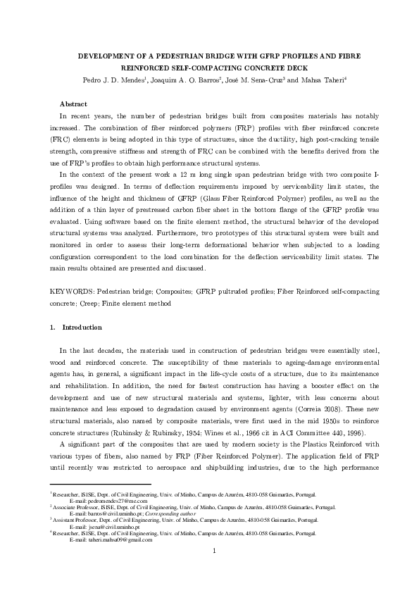 (PDF) Development of a pedestrian bridge with GFRP profiles and fiber ...