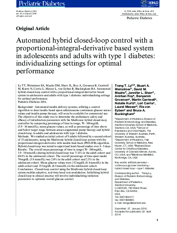 (PDF) Automated hybrid closed-loop control with a proportional-integral ...