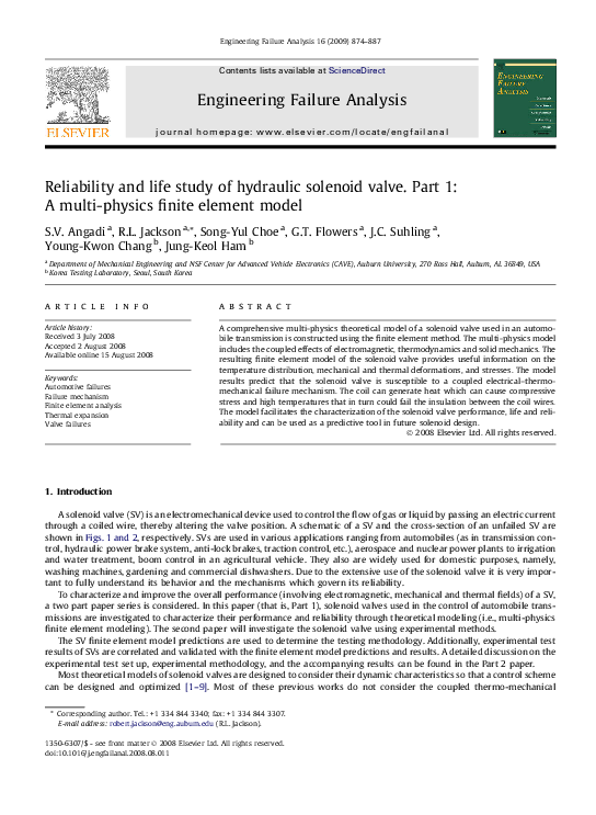 (PDF) Reliability and life study of hydraulic solenoid valve. Part 1: A ...