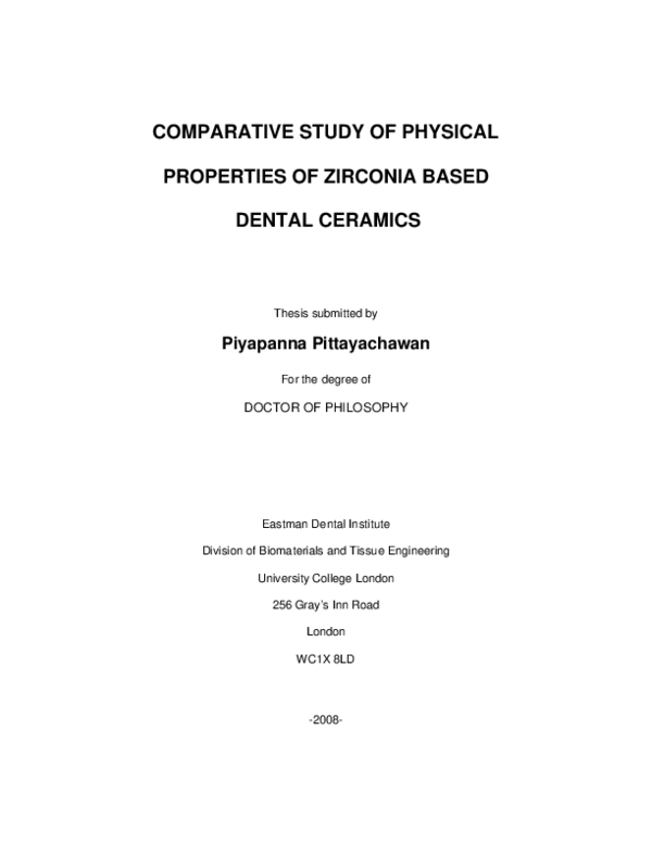 (PDF) Comparative study of physical properties of zirconia based dental ceramics