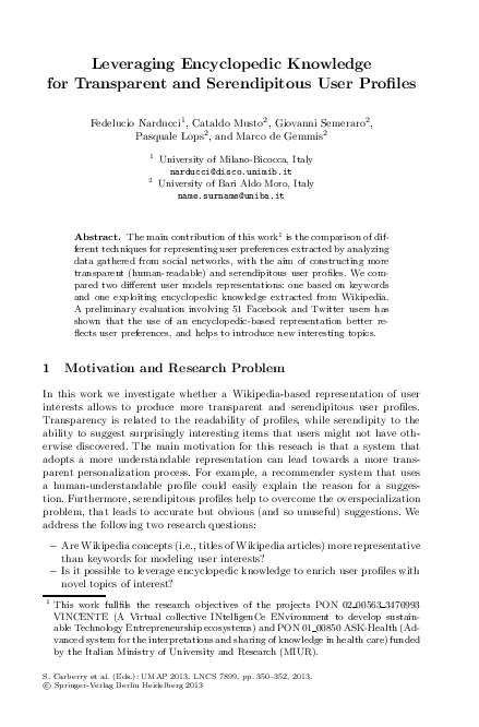 (PDF) Leveraging Encyclopedic Knowledge for Transparent and ...