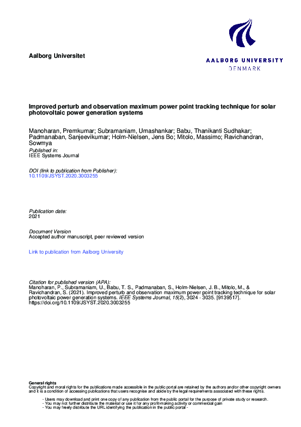 Pdf Enhanced Maximum Power Point Tracking For Solar Systems