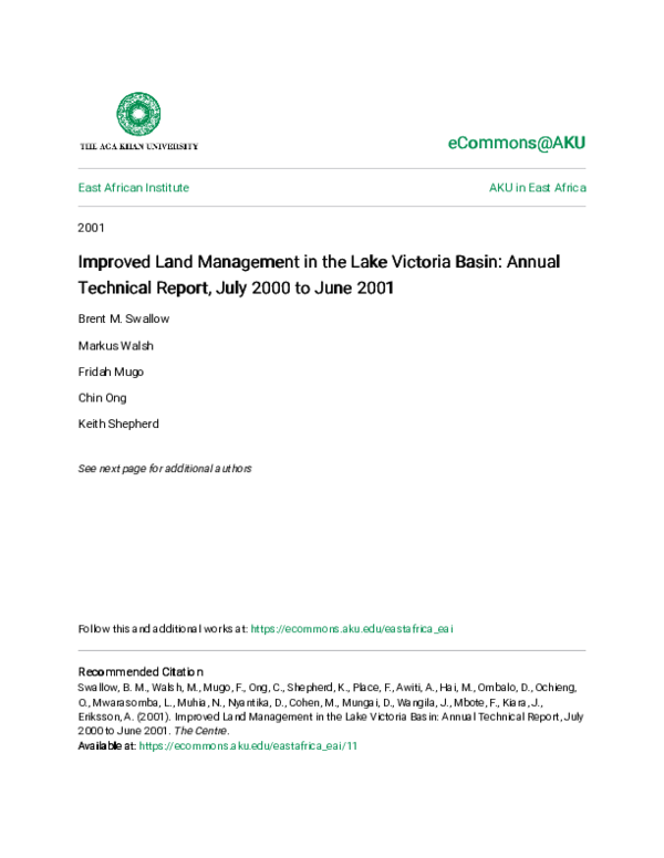 (PDF) Improved Land Management in the Lake Victoria Basin: Annual ...