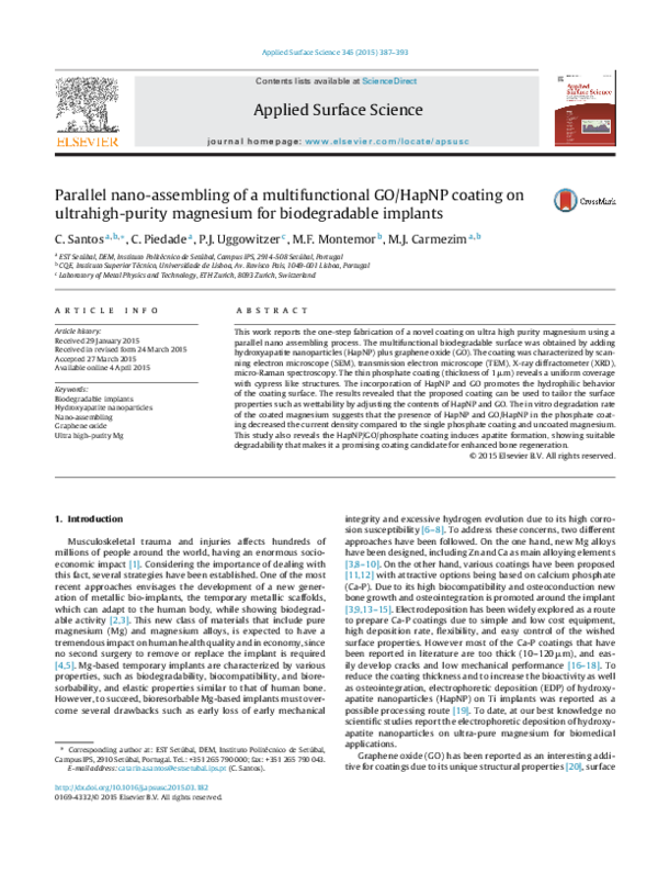 (PDF) Parallel nano-assembling of a multifunctional GO/HapNP coating on ...