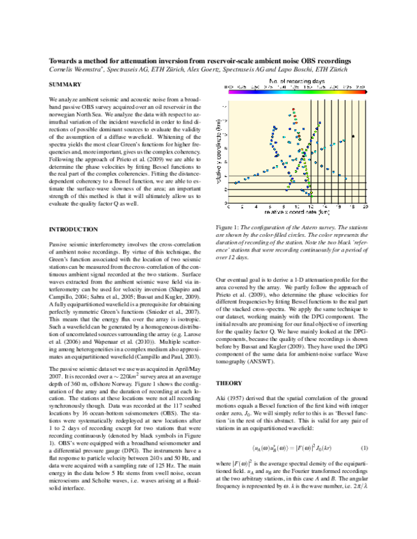 (PDF) Towards a method for attenuation inversion from reservoir‐scale ambient noise OBS recordings