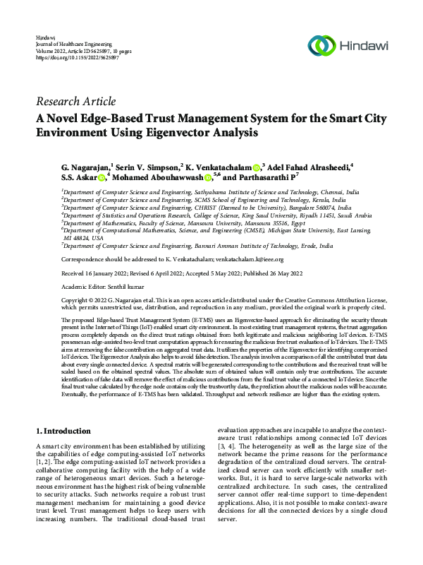 (PDF) A Novel Edge-Based Trust Management System for the Smart City Environment Using ...