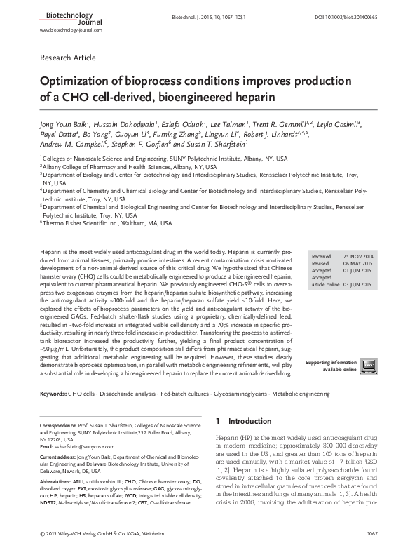 (PDF) Optimization of bioprocess conditions improves production of a ...