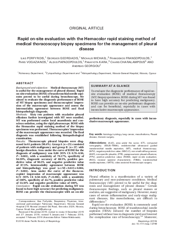 (PDF) Rapid on-site evaluation with the Hemacolor rapid staining method ...