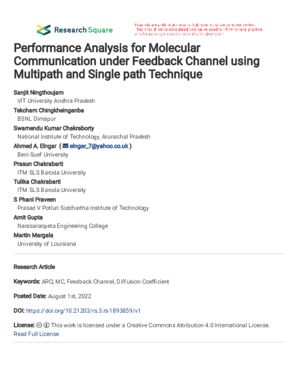 (PDF) Performance Analysis for Molecular Communication under Feedback ...