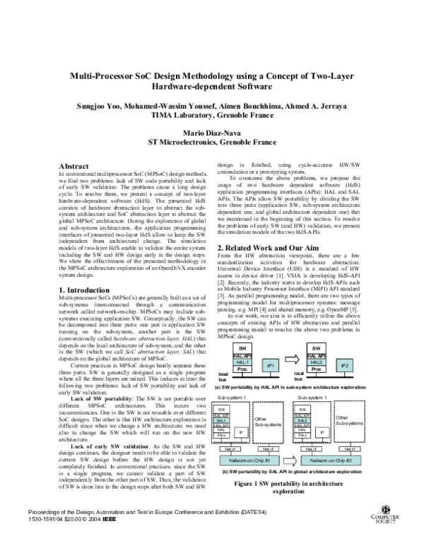 (PDF) Multi-processor SoC design methodology using a concept of two ...