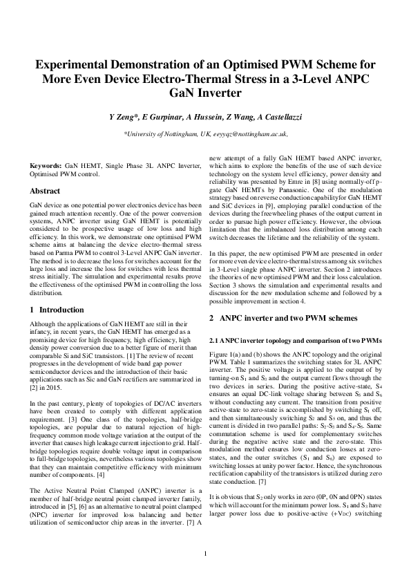 (PDF) Experimental demonstration of an optimised PWM scheme for more ...
