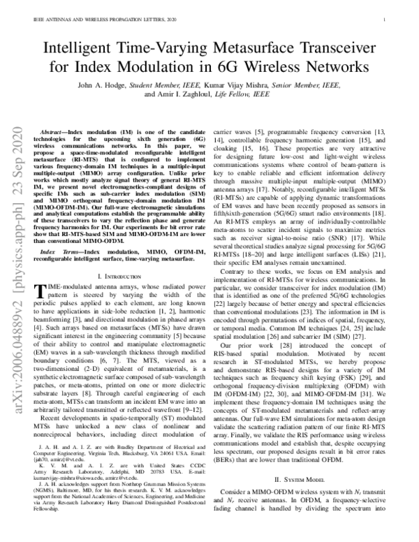 (PDF) Intelligent Time-Varying Metasurface Transceiver for Index Modulation in 6G Wireless ...