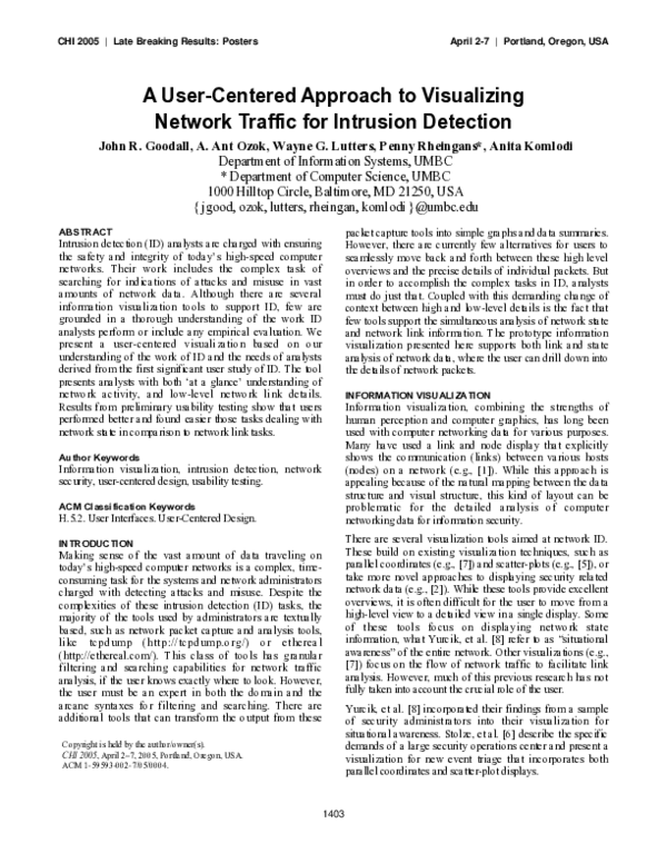 Pdf A User Centered Approach To Visualizing Network Traffic For Intrusion Detection