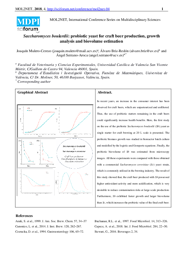 (PDF) Saccharomyces boulardii : probiotic yeast for craft beer ...