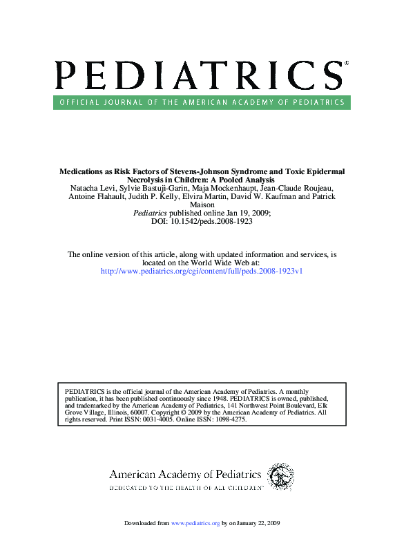 (PDF) Medications as Risk Factors of Stevens-Johnson Syndrome and Toxic ...