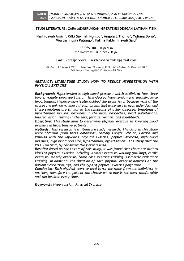 (PDF) Studi Literature: Cara Menurunkan Hipertensi Dengan Latihan Fisik ...