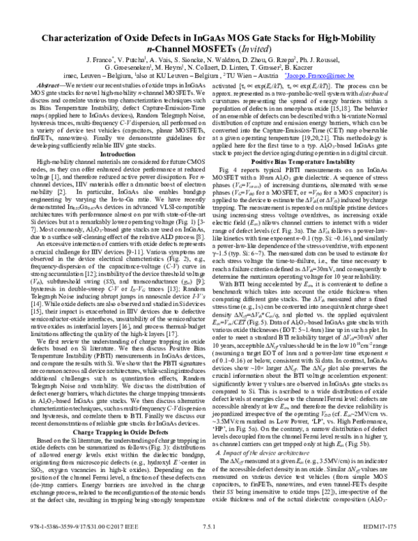 (PDF) Characterization of oxide defects in InGaAs MOS gate stacks for ...