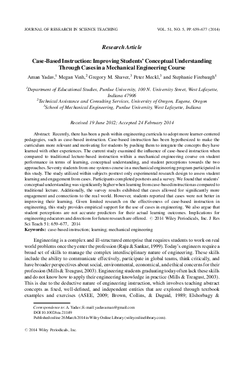 (PDF) Case-based instruction: Improving students' conceptual ...