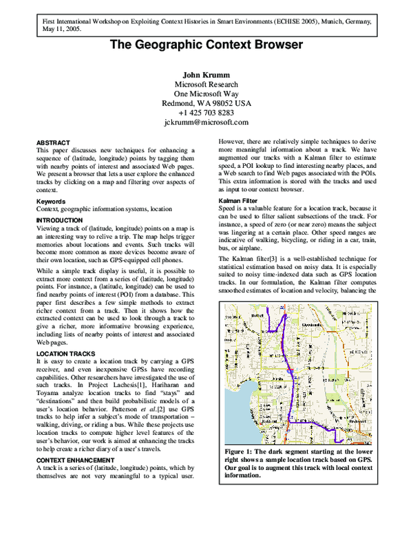 Pdf The Geographic Context Browser John Krumm