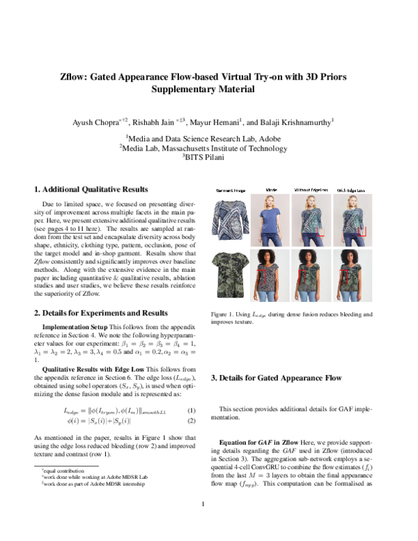 (PDF) ZFlow: Gated Appearance Flow-based Virtual Try-on with 3D Priors