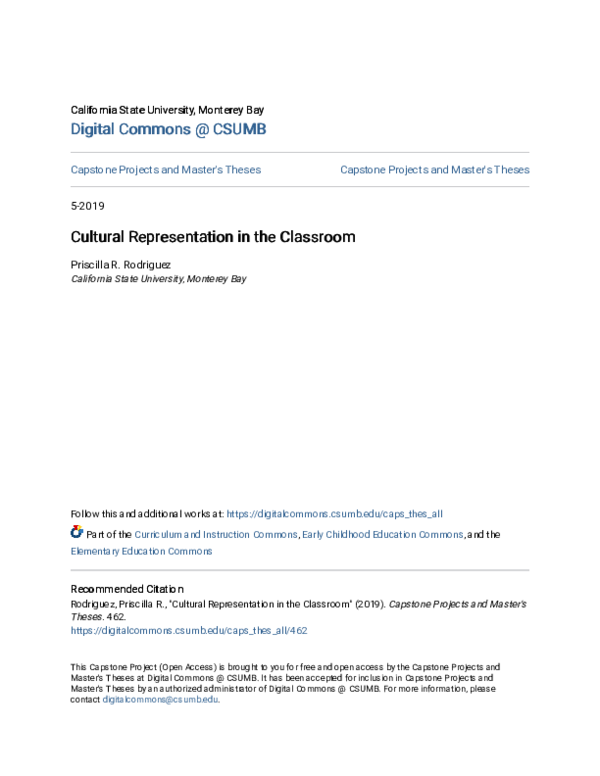 (PDF) Cultural Representation in the Classroom