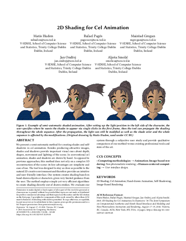 (PDF) 2D shading for cel animation