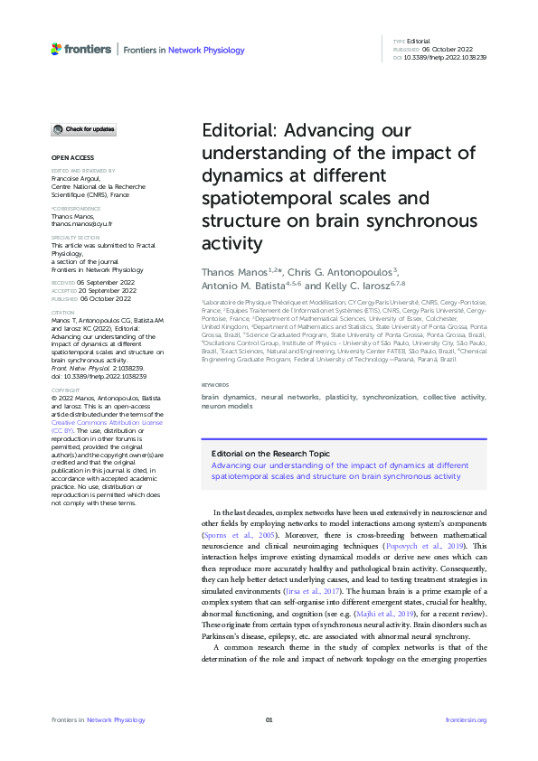 (PDF) Editorial: Advancing our understanding of the impact of dynamics at different ...