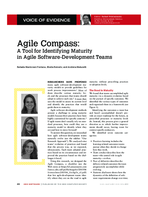 (PDF) Agile Compass: A Tool for Identifying Maturity in Agile Software-Development Teams