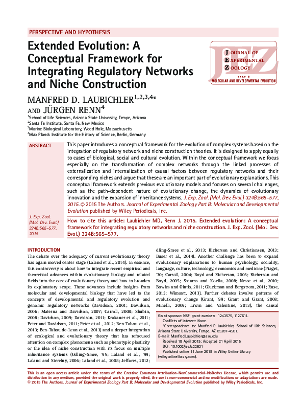 (PDF) Extended evolution: A conceptual framework for integrating ...
