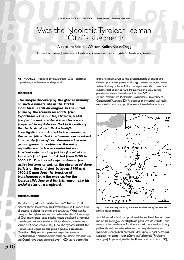 (PDF) Was the Neolithic Tyrolean Iceman,“Ötzi” a shepherd