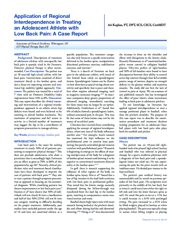 (PDF) Application of Regional Interdependence in Treating an Adolescent ...