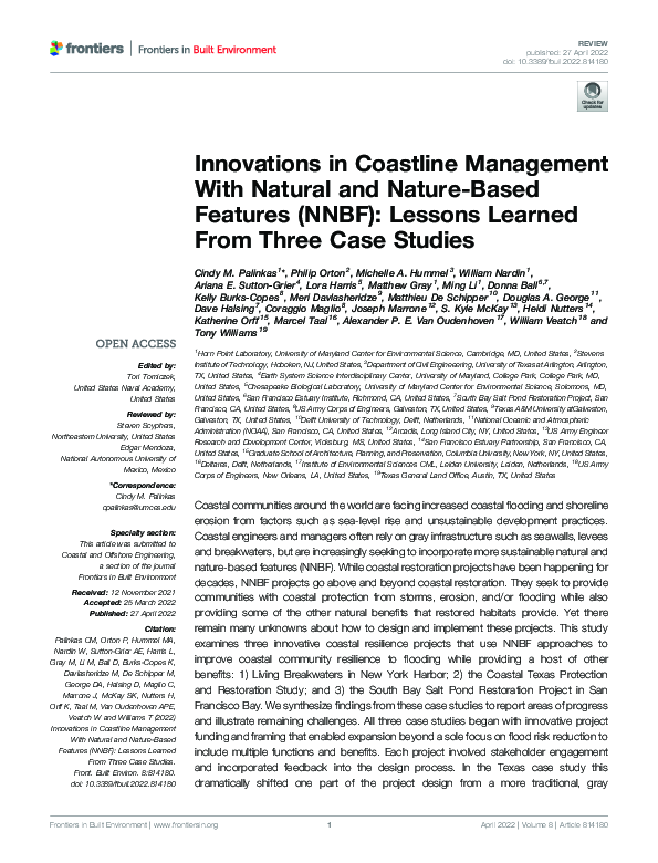 (PDF) Innovations in Coastline Management With Natural and Nature-Based Features (NNBF): Lessons ...