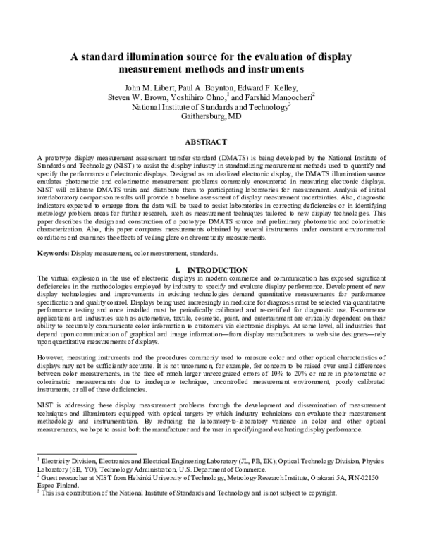 (PDF) Standard illumination source for the evaluation of display ...