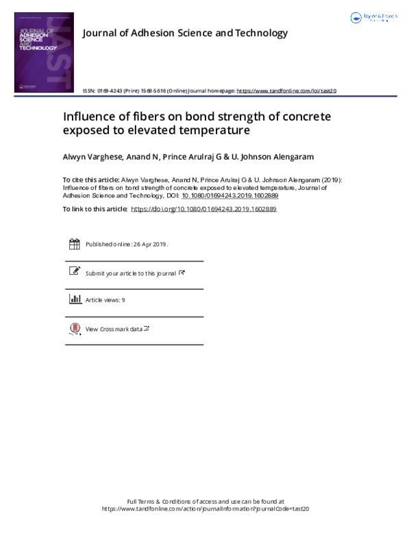 (PDF) Influence of fibers on bond strength of concrete exposed to elevated temperature