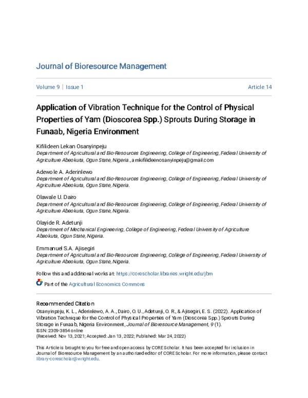 (PDF) APPLICATION OF VIBRATION TECHNIQUE FOR THE CONTROL OF PHYSICAL ...