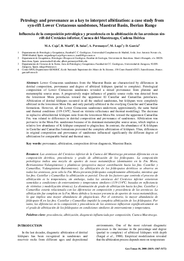 (PDF) Petrology and provenance as a key to interpret albitization: a ...