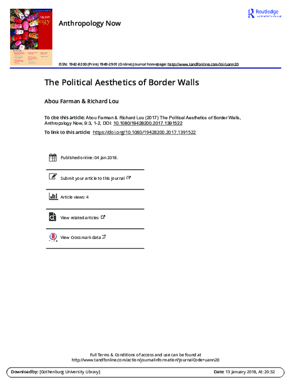 (PDF) The Political Aesthetics of Border Walls | Richard Lou - Academia.edu