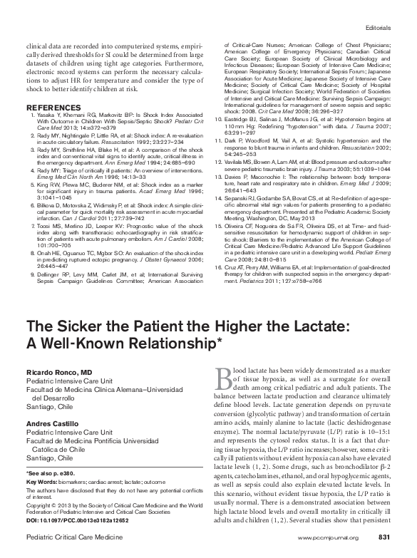 (PDF) The Sicker the Patient the Higher the Lactate | andres castillo ...