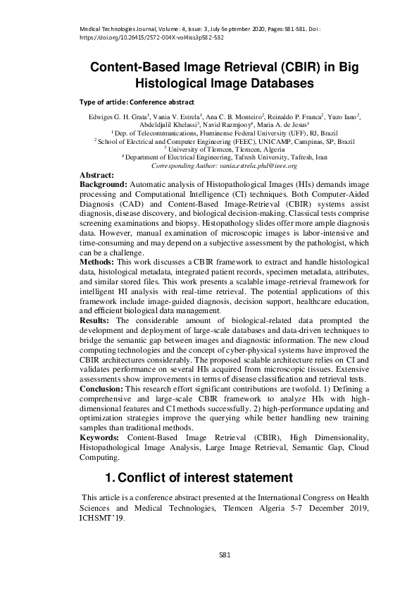 (PDF) Content-Based Image Retrieval (CBIR) in Big Histological Image Databases | edwiges g. h ...