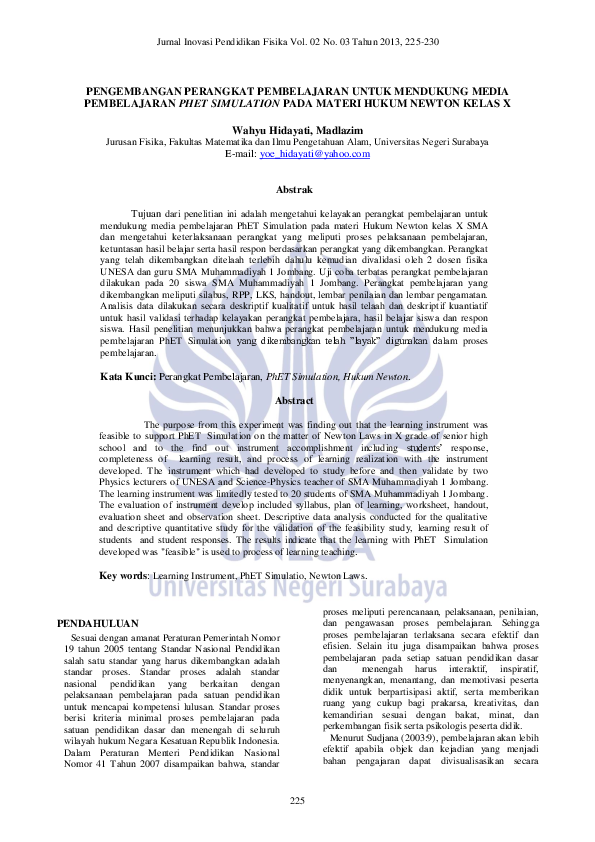 (PDF) Pengembangan Perangkat Pembelajaran Untuk Mendukung Multimedia Interaktif Fisitekh Pada ...
