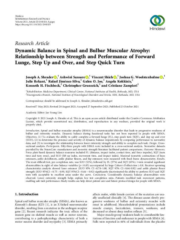 (PDF) Dynamic Balance in Spinal and Bulbar Muscular Atrophy ...
