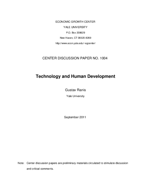 (PDF) Technology and Human Development