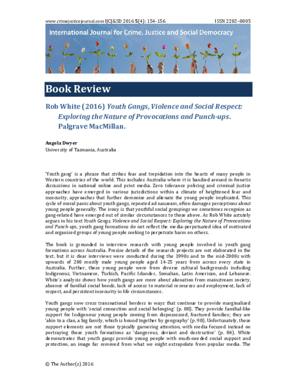 (PDF) Rob White (2016) Youth Gangs, Violence and Social Respect ...