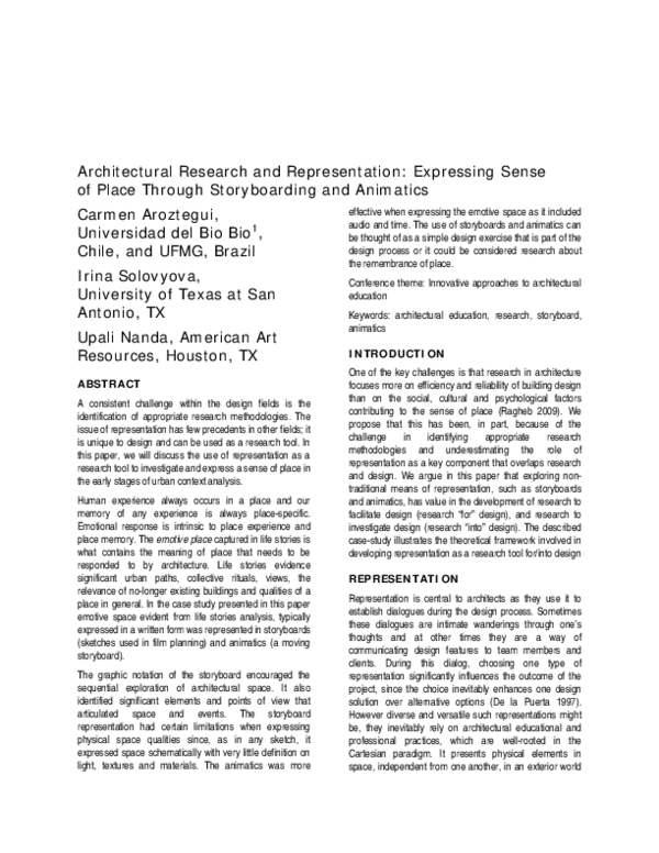 (PDF) Architectural Research and Representation: Expressing Sense of ...