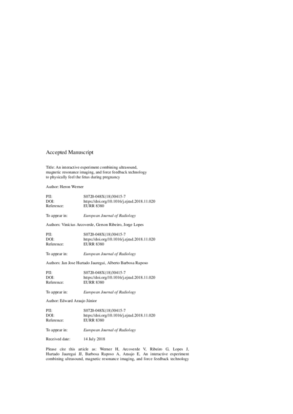 An interactive experiment combining ultrasound, magnetic resonance ...