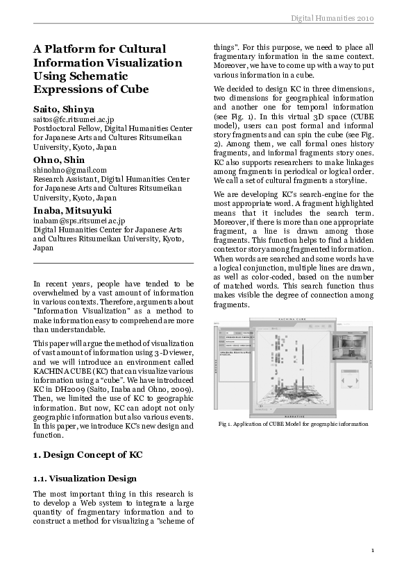 (PDF) A Platform for Cultural Information Visualization Using Schematic ...