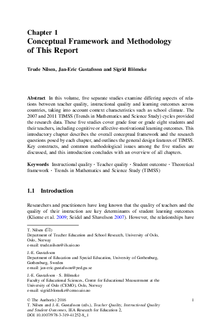Pdf Conceptual Framework And Methodology Of This Report
