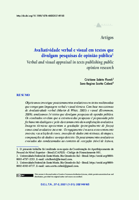 (PDF) Avaliatividade verbal e visual em textos que divulgam pesquisas de opinião pública