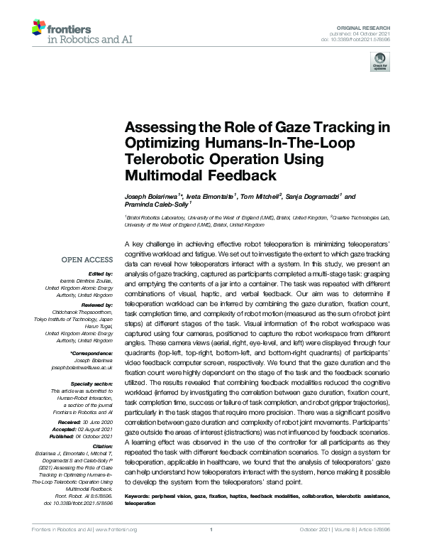 (PDF) Assessing the Role of Gaze Tracking in Optimizing Humans-In-The ...