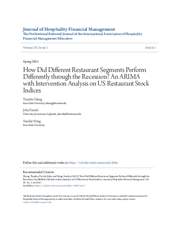 (PDF) How Did Different Restaurant Segments Perform Differently through ...